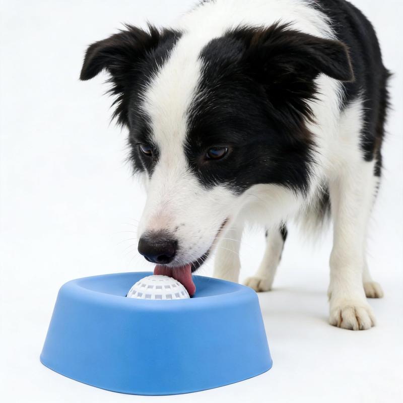 Slow-Feed Liquid Dog Bowls with Rolling Ball, Spill-Resistant Dog Lick ...