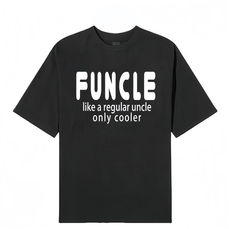 "Funcle" pattern T-shirt men's, casual large size T-shirt, suitable for ...