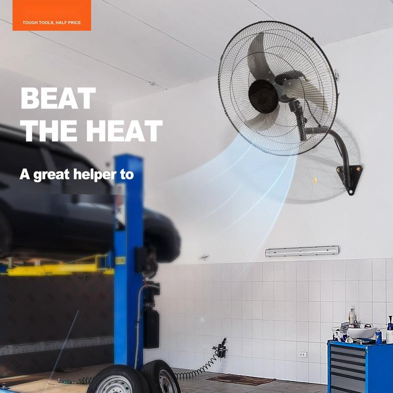 Wall Mount Fan, 18-Inch, Industrial Oscillating, 3-Speed High-Velocity ...