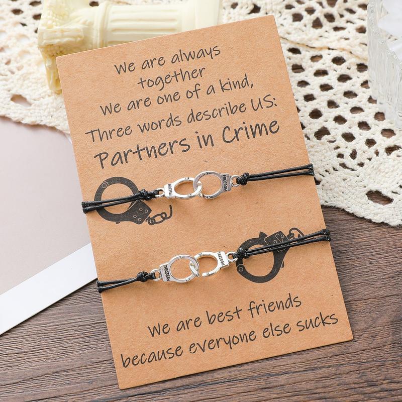 Friendship Bracelets for Women, Funny Matching Handcuff BFF Bracelets ...