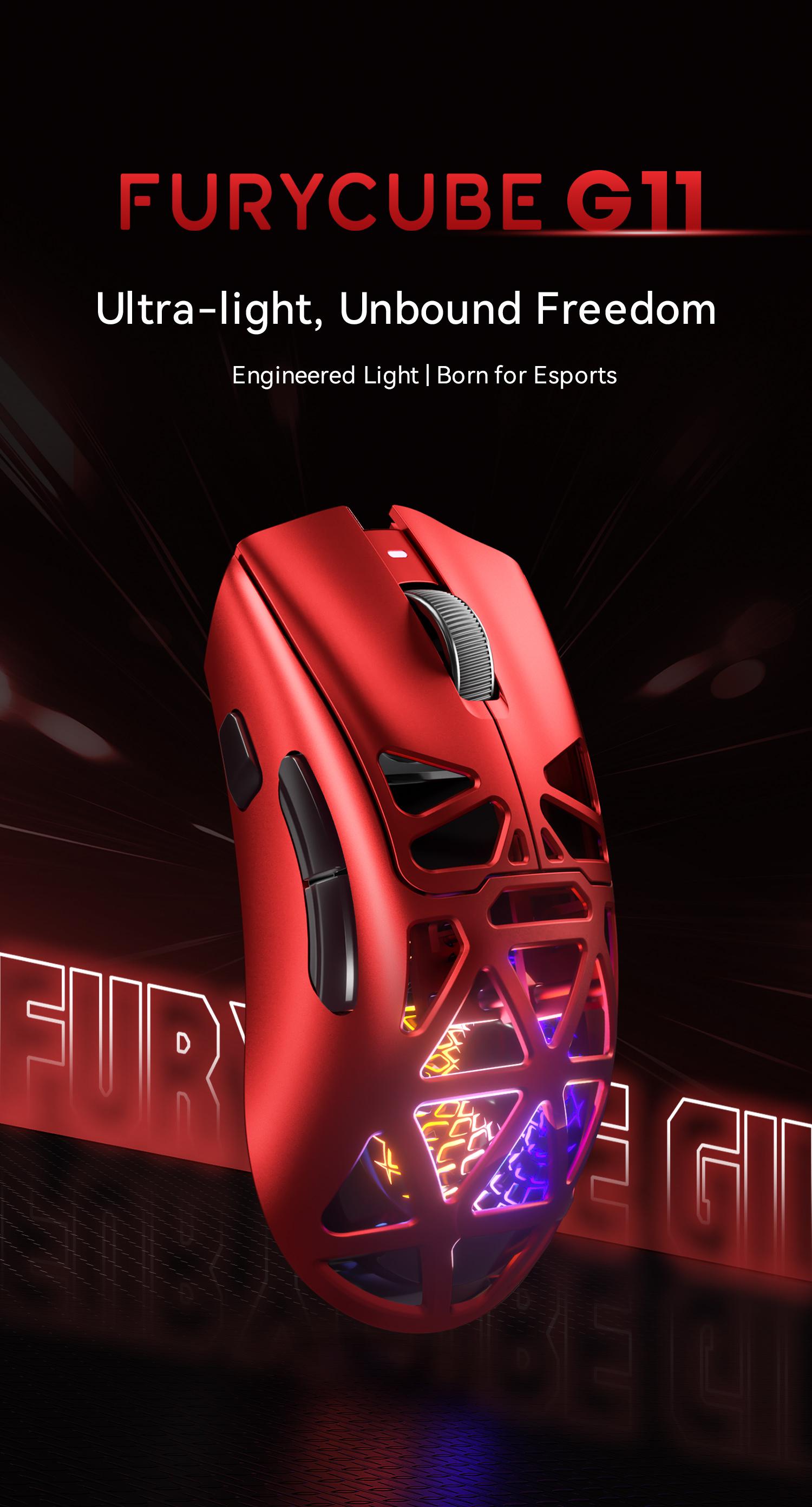 FURYCUBE G11 Hollow Design PAW 3311 Sensor Wireless Gaming Mouse BK3633 ...