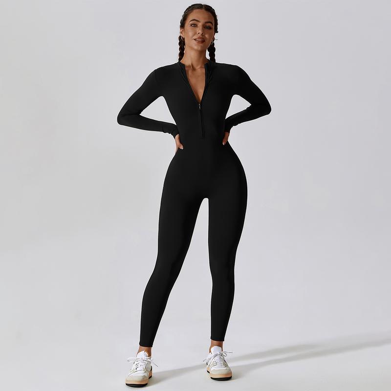 MASKERT Women's Long Sleeved Tummy Control Jumpsuit Comfortable Skin ...
