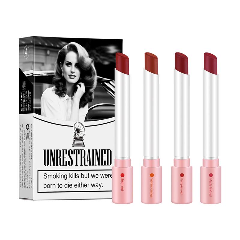 Creative Cigarette Pipe Design Lipstick, 4 Counts/box Long Lasting ...
