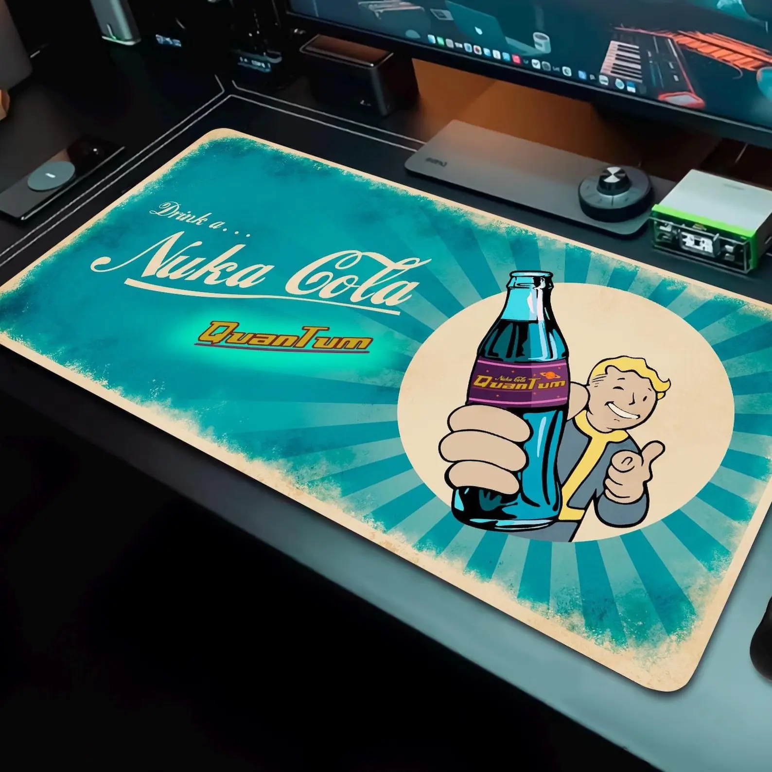[3 Designs] Retro Nuclear Cola Fallout Deskmat Mouse Pad Desk Mat, Desk ...