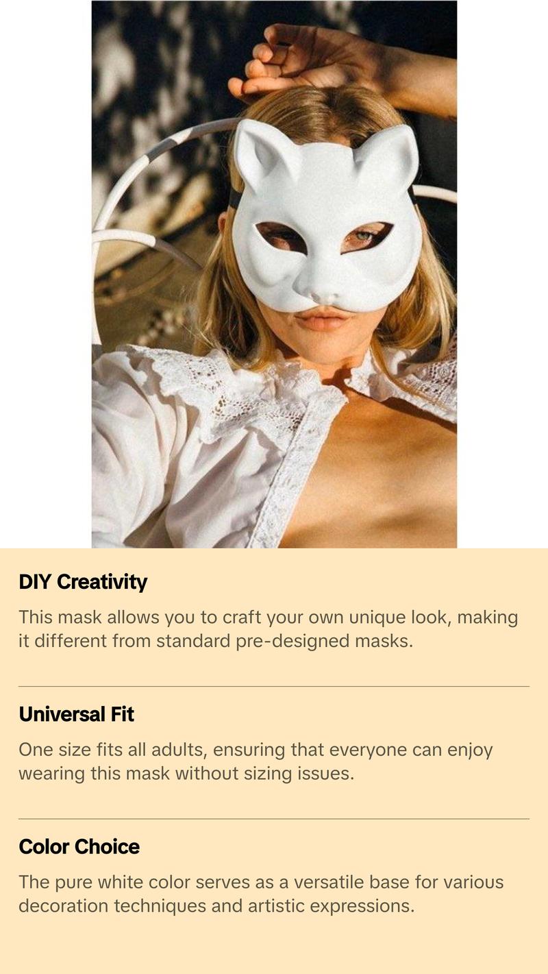 Cat Mask - White - TikTok Shop
