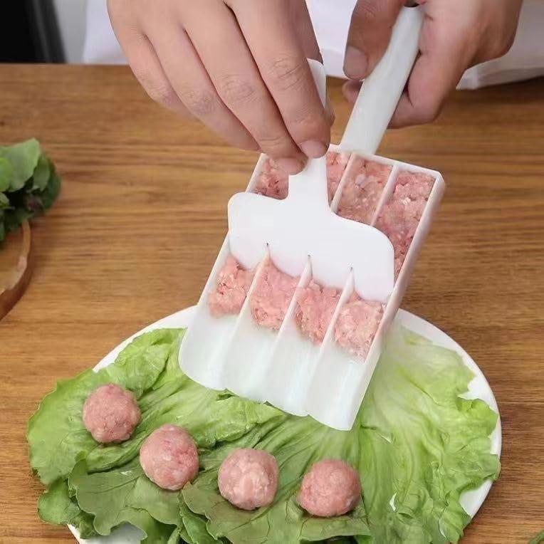 White Creative Kitchen Meatball Maker, 4 Baller Spoons with Cutting ...