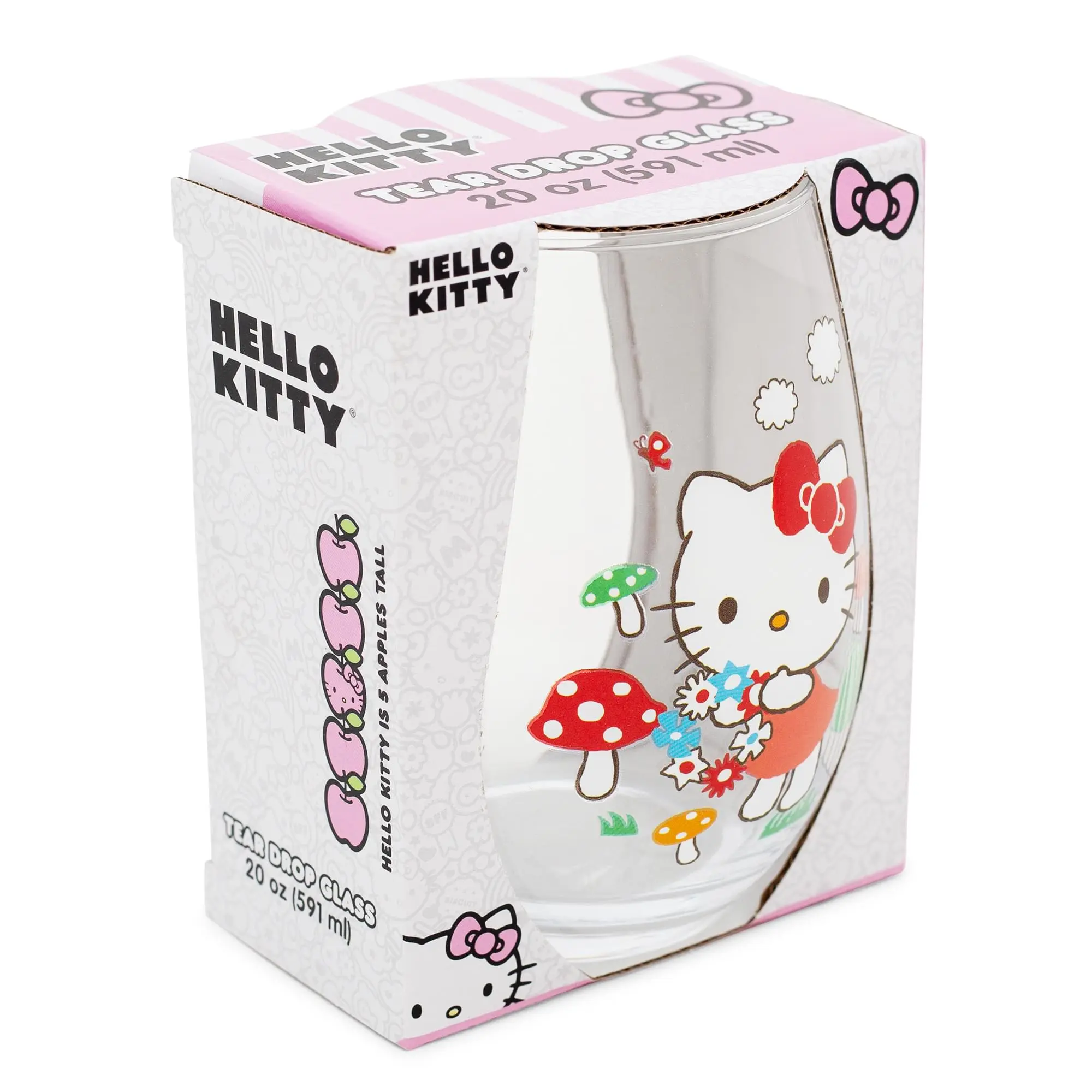 Sanrio Hello Kitty Mushrooms Stemless Wine Glass | Holds 20 Ounces ...