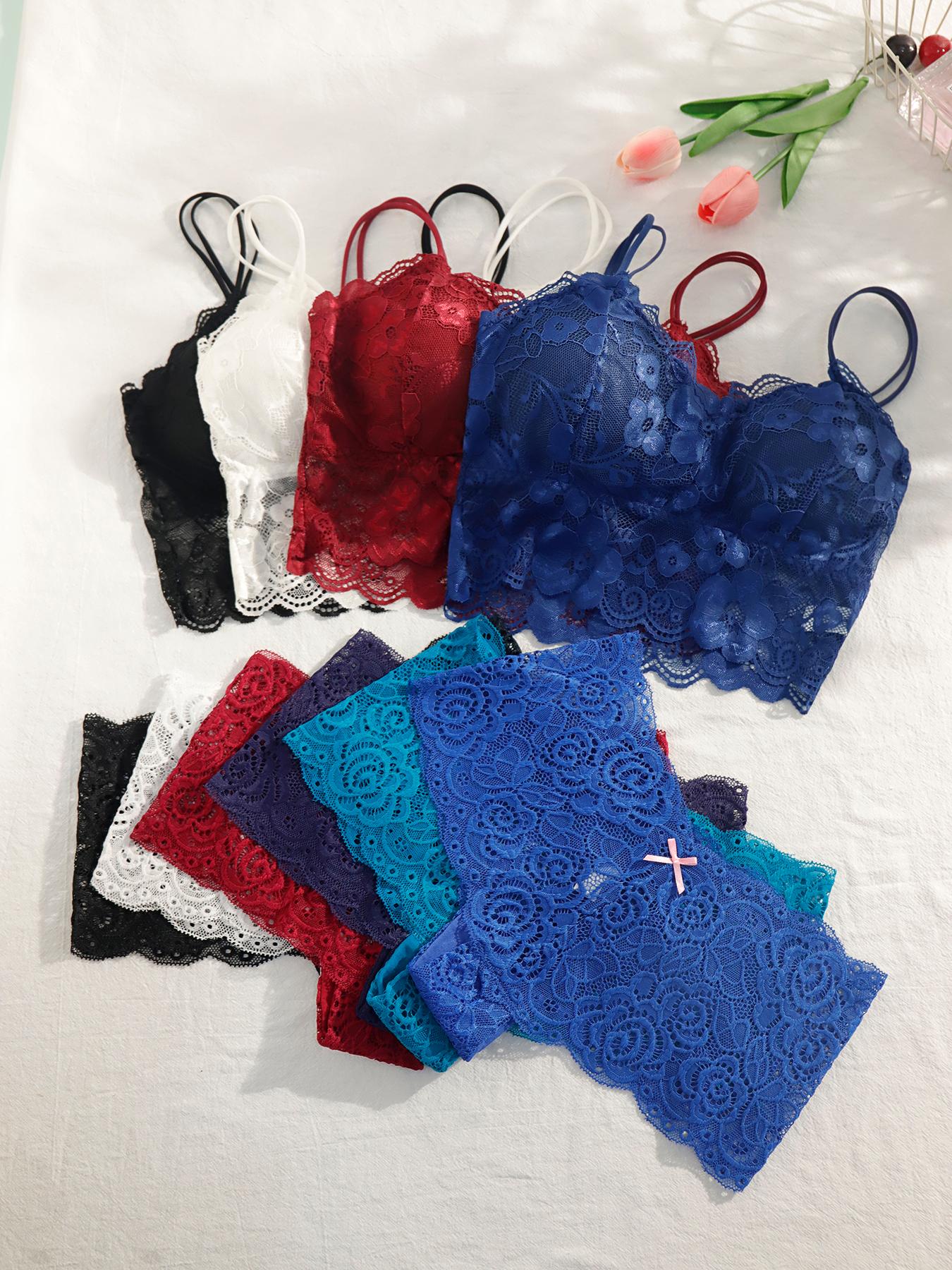 10 Pieces Everyday Bra Set Exquisite Lace Beautiful Back Seamless ...