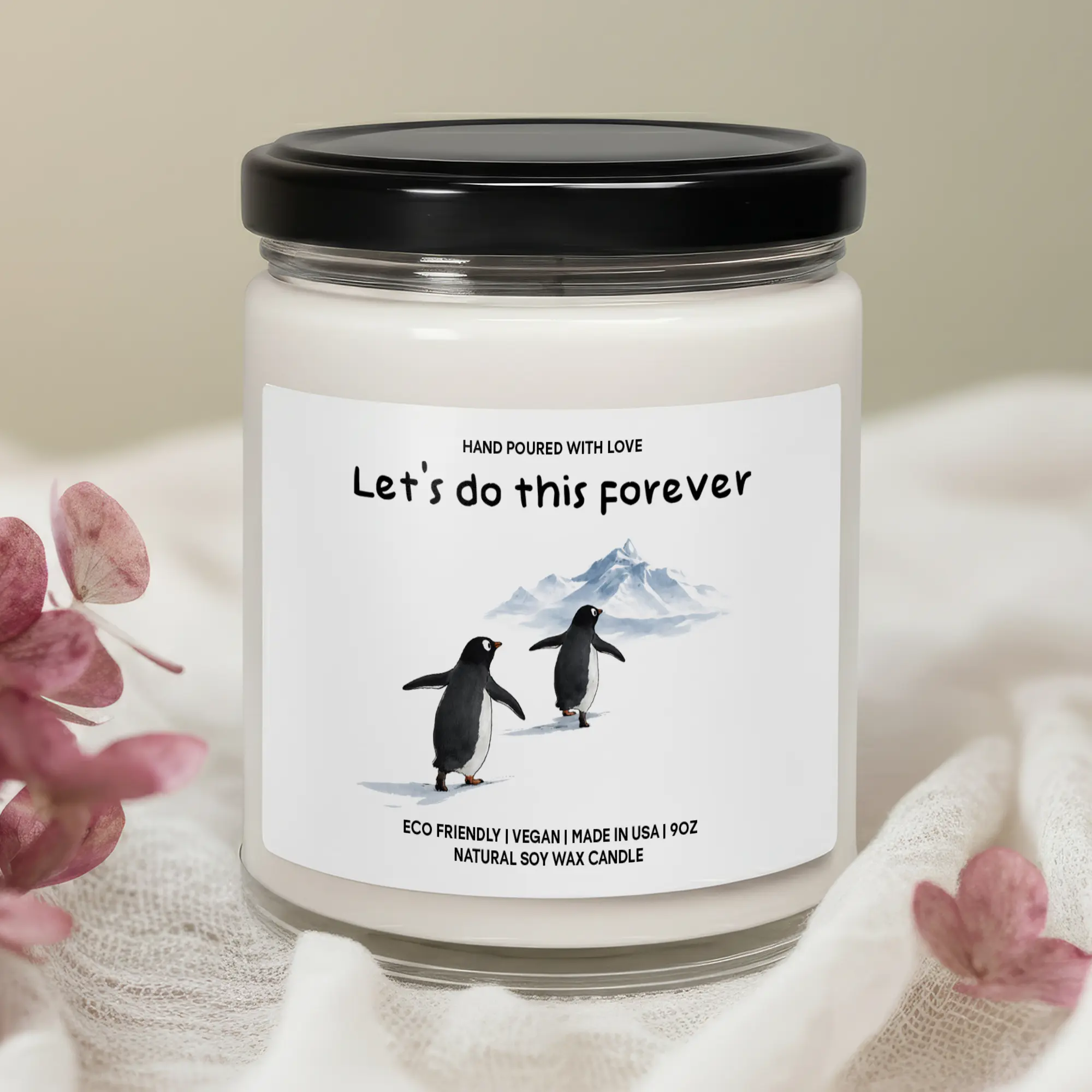MAKEAGIFT Let's Do This Forever Candle, Penguin Couple, Cute Couple ...