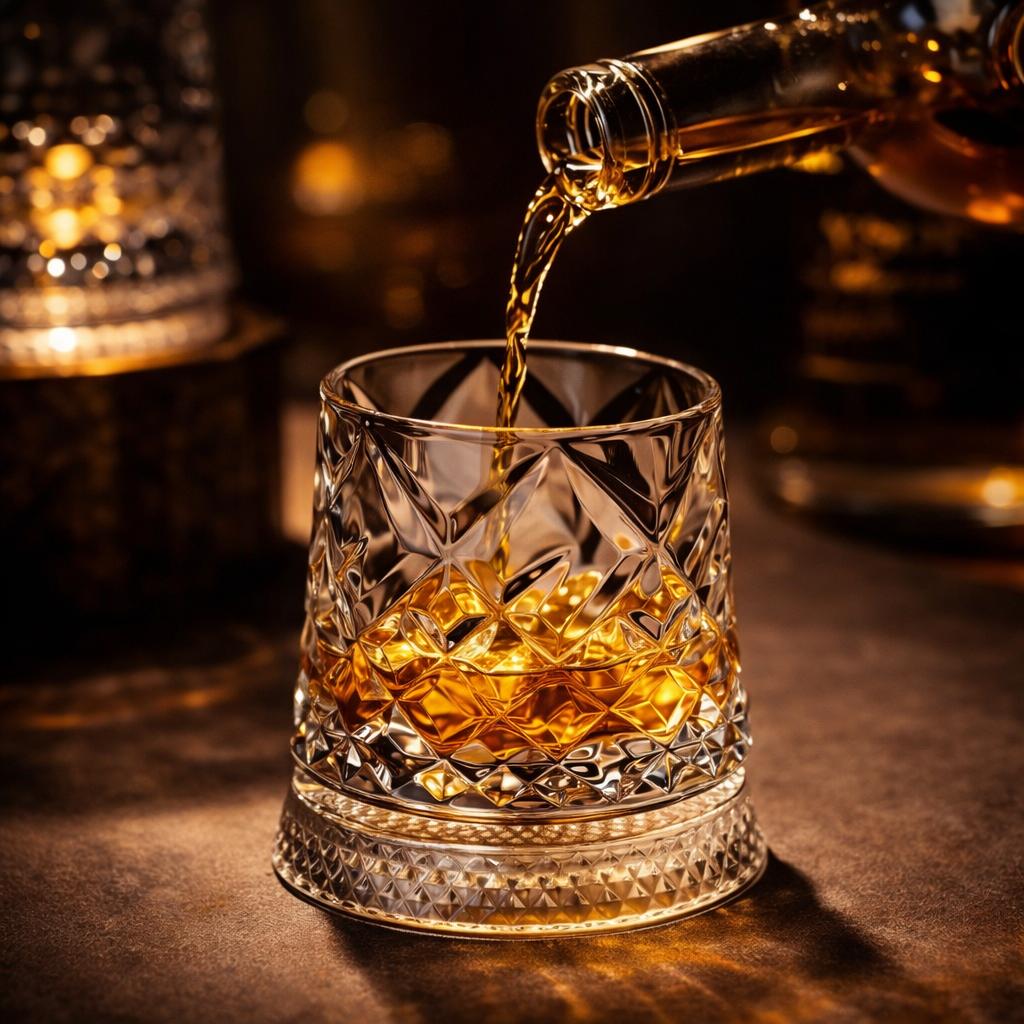 Luxury 360° Spinning Crystal Glass Star-Cut Stress Relief Whiskey ...