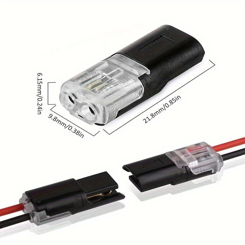Quick Connect Wire Connectors 2 Pin Tool-Free Solderless Electrical ...