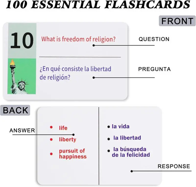 US Citizenship Flash Cards 2026-128 USCIS Civics Questions & Answers ...