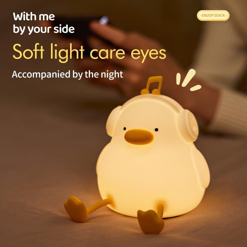Duck Night Light, Squishy Duck Lamp, Silicone Bedside Light Up Funny ...