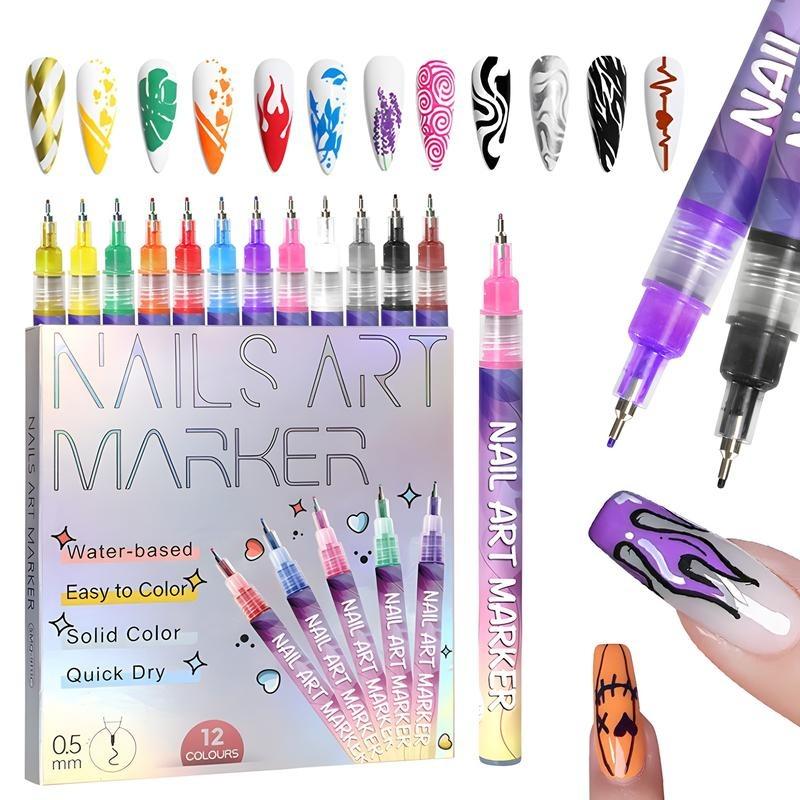 【TikTok Black Friday Exclusive】Cutics 12-Color Nail Art Pen Set - Quick ...
