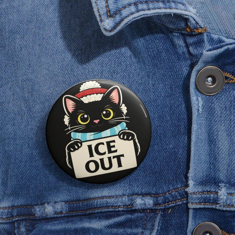 ICE Out Pin Anti ICE Pin Abolish ICE Protest Pin Ice Out Black Cat Pin ...