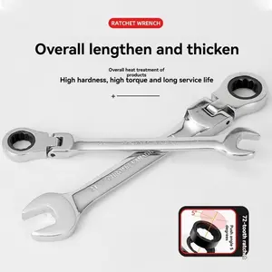 72-Tooth Chrome Vanadium Steel Ratchet Wrench Set, Adjustable Torque ...