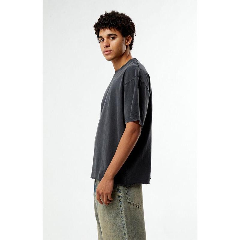 Pacsun Men's Washed Black Premium Cropped T-Shirt - TikTok Shop