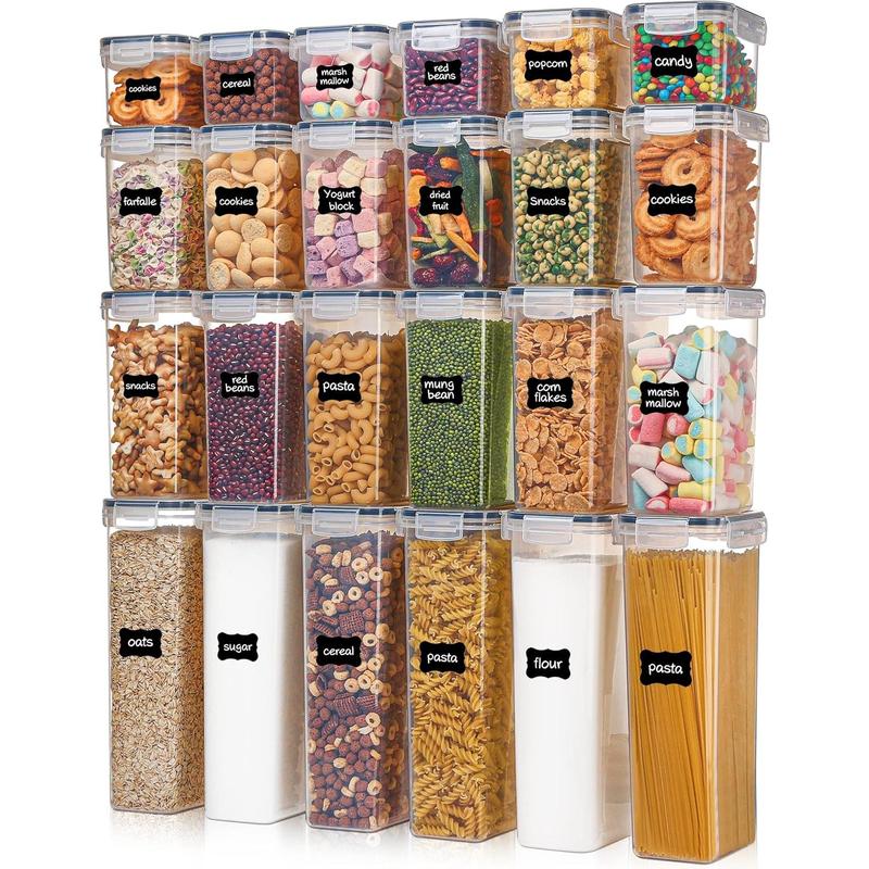 Airtight Storage Containers with Lids, 24 count Plastic Kitchen and ...