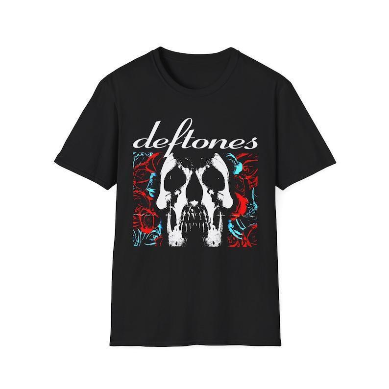 Deftones T-shirt Deftones Skull Black Band Concert Shirts Men's Punk ...