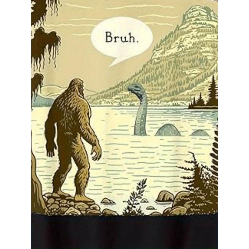 Men's Sasquatch & Loch Ness Monster Graphic T-Shirt - 100% Cotton Crew ...