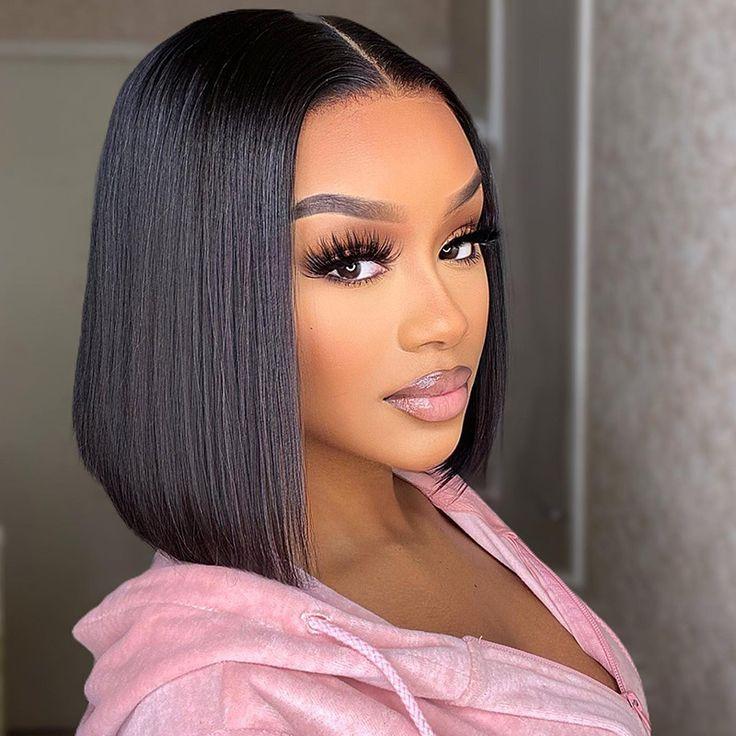 West Kiss Glueless Straight Short 7x5 Lace Closure Bob Wig Ready ...