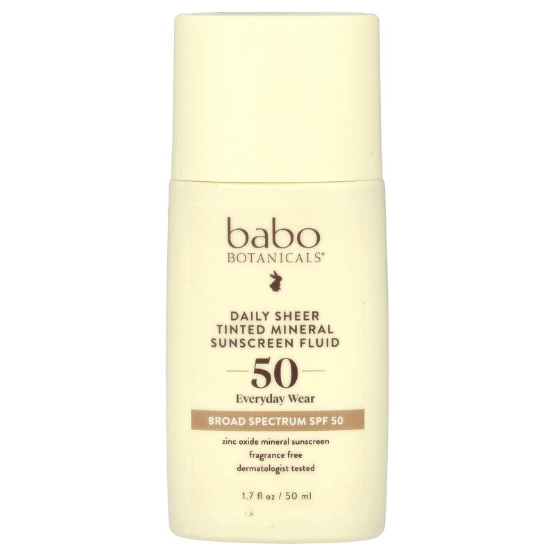 Babo Botanicals Daily Sheer Tinted Mineral Sunscreen Fluid, SPF 50 ...