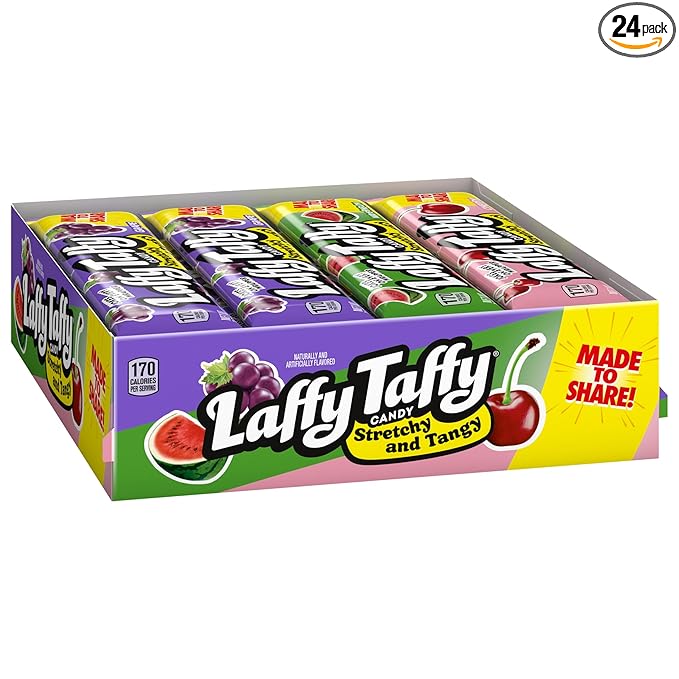 Laffy Taffy Stretchy & Tangy Variety Candy Box Grape Watermelon and ...