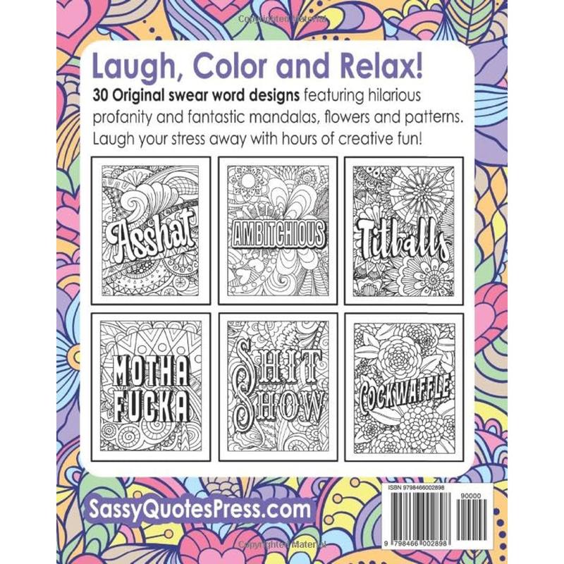 Swear Word Coloring Book for Women: Cuss and Color: Funny Offensive ...