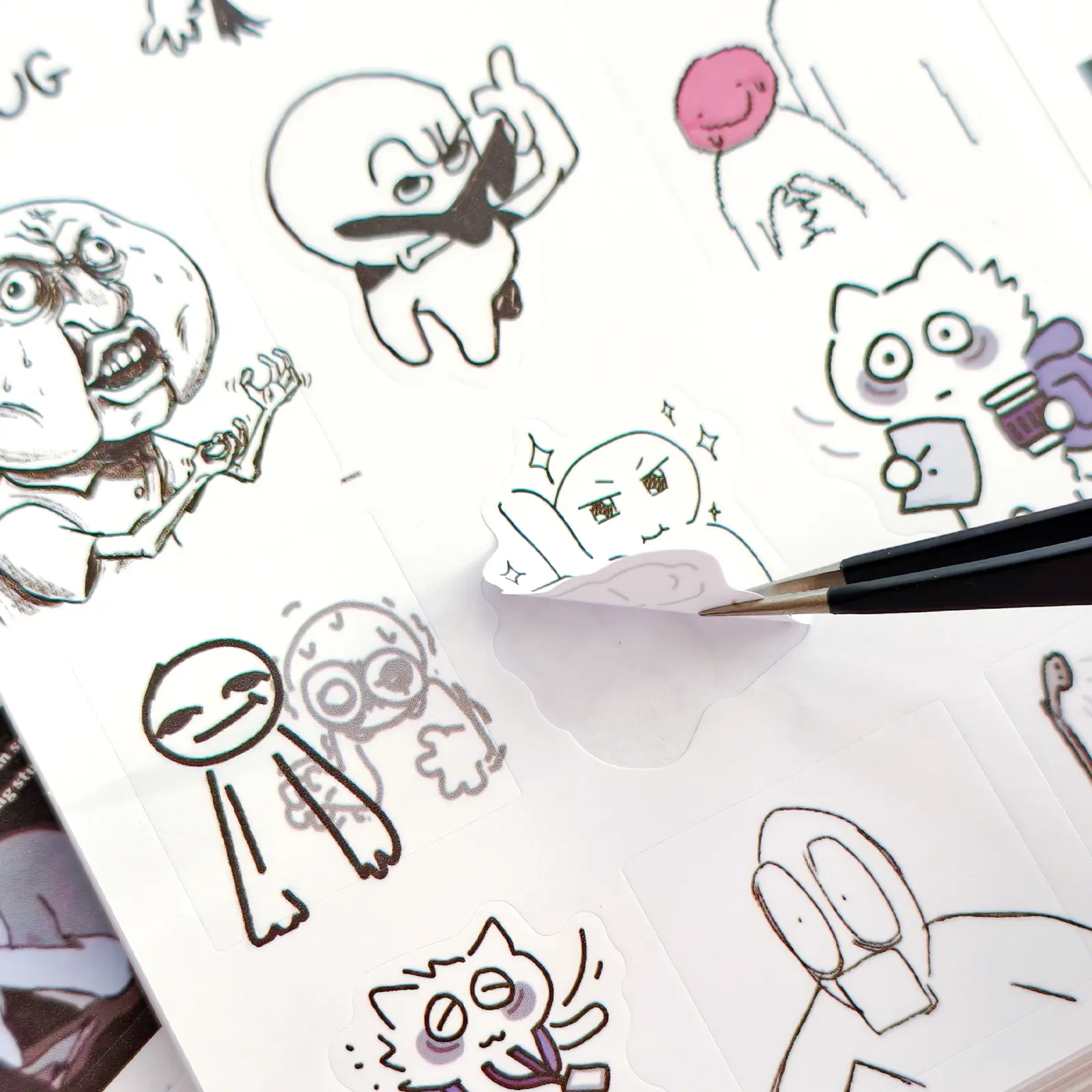 460+ Pcs (36 Sheets) Meme Sticker Book - Cute, Weird Adhesive Decals ...