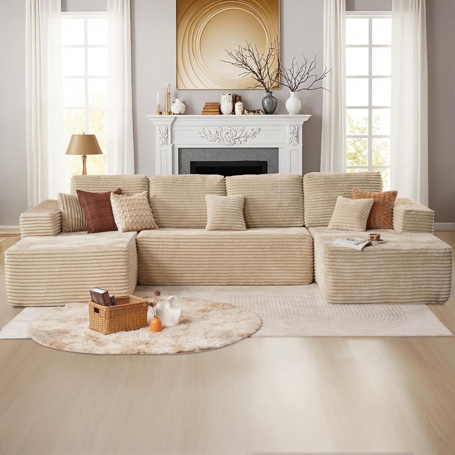 Cloud Couch Sectional Sofa, Oversized U-Shaped Convertible Modular ...