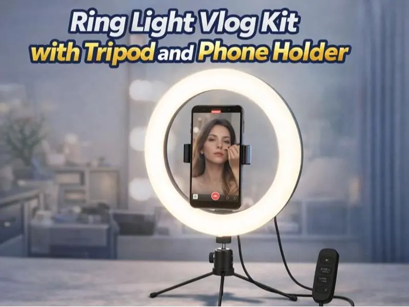 Ring Light Vlog Kit with Tripod and Phone Holder - TikTok Shop