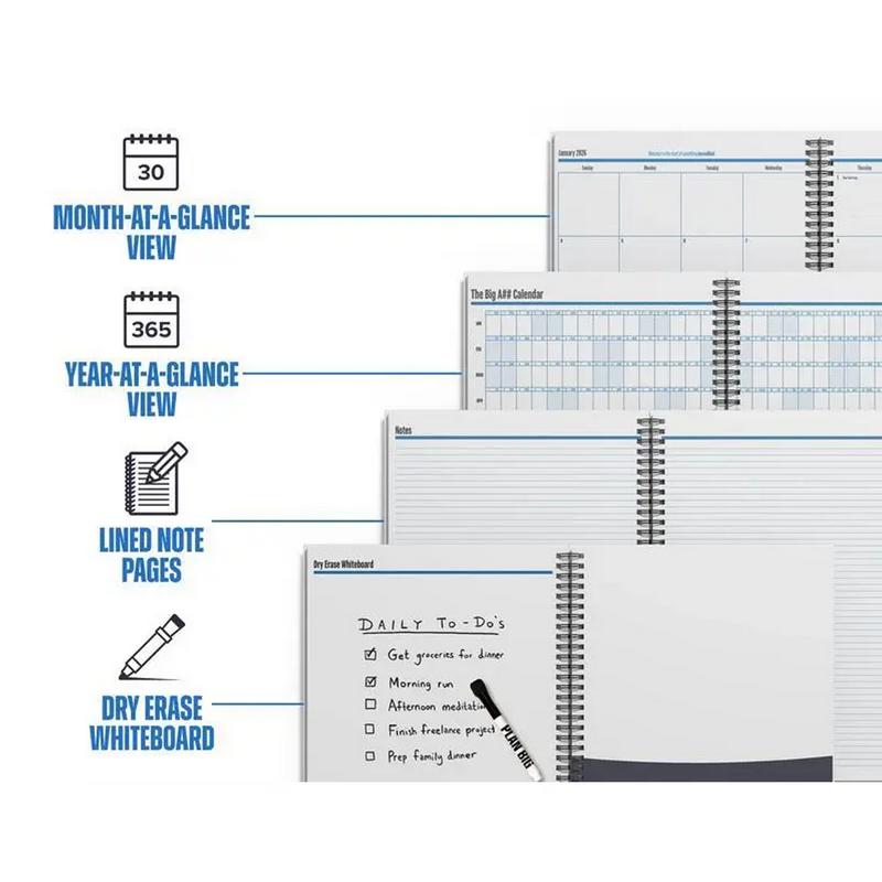 The Big Planner 2026 Edition Spiral Bound Daily Organizer for Enhanced ...