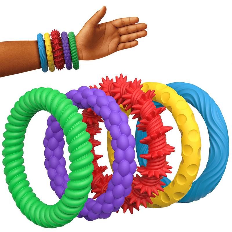 Multicolor Stretchy Fidget Bracelet, 5 Counts 5 Textures Sensory Toys ...