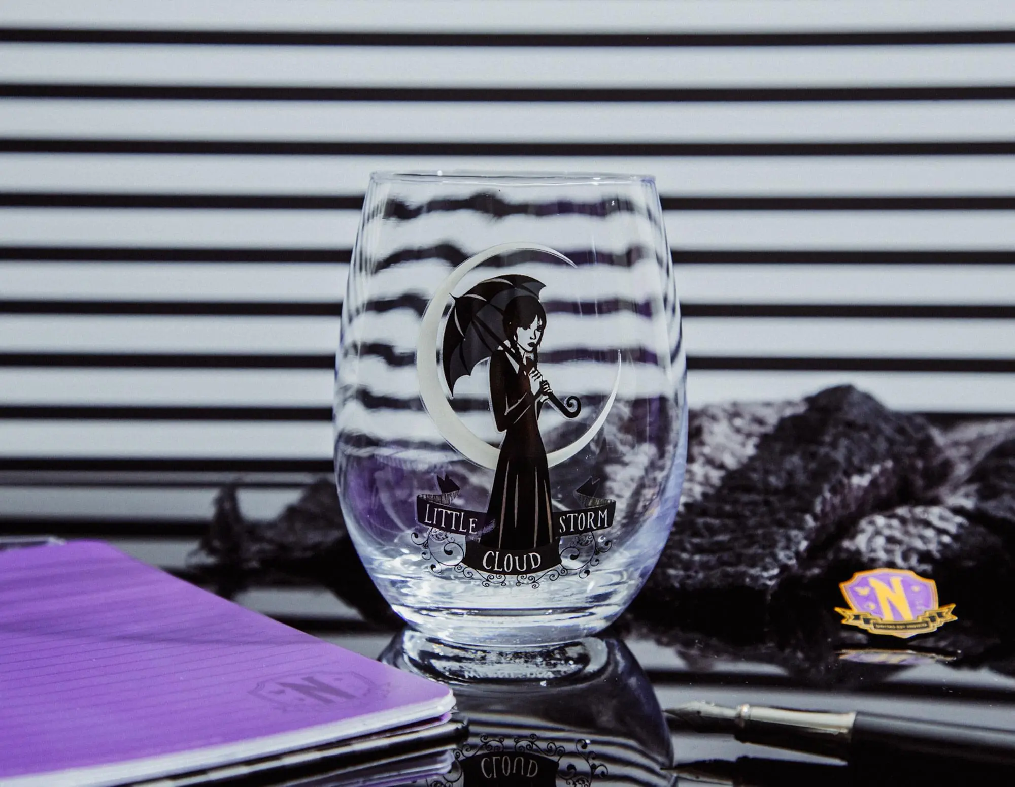 Addams Family Wednesday "Little Storm Cloud" Stemless Wine Glass | 20 ...