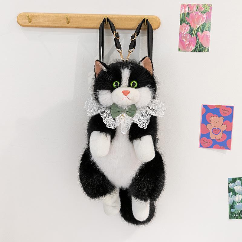 Realistic Ragdoll Cat Plush Backpack, Soft Stuffed Animal Kawaii Bag ...