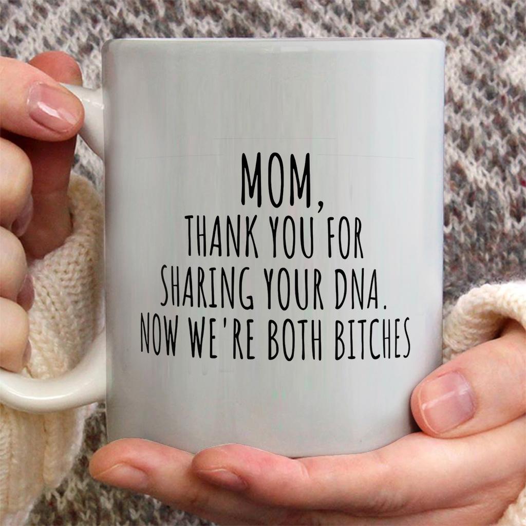 Stylish Printed Ceramic Coffee Mug - Funny "Mom Thanks for Sharing Your ...