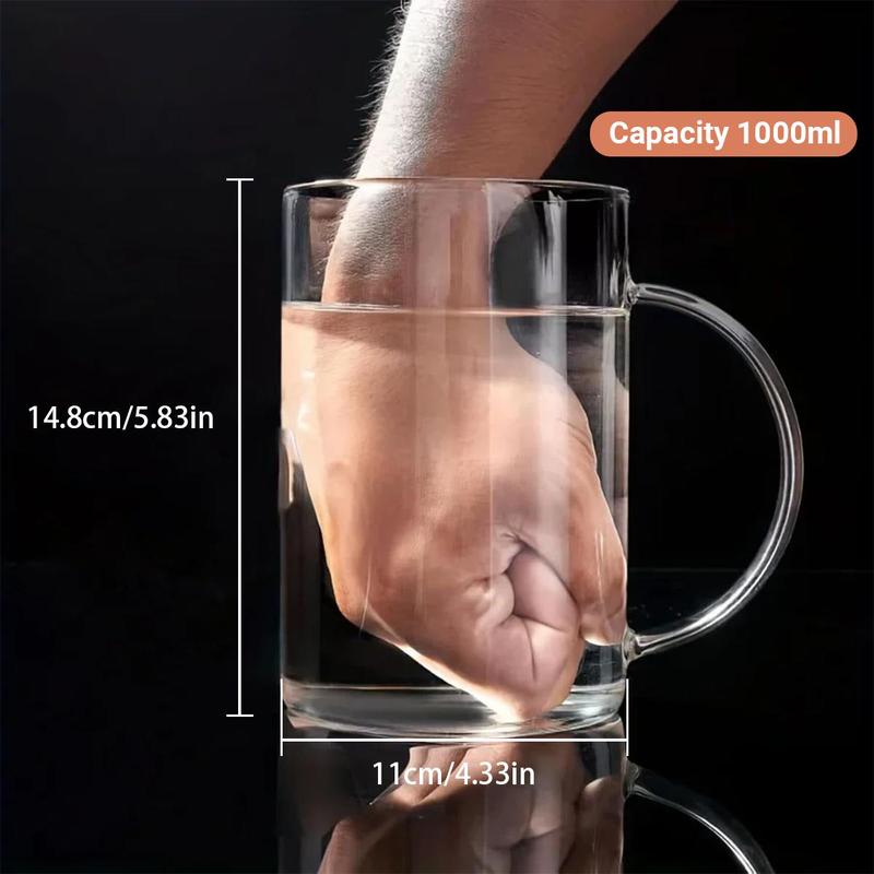 1000ML Glass Water Cup,Large Glass with Lid and Straw,Drinking Cup for ...