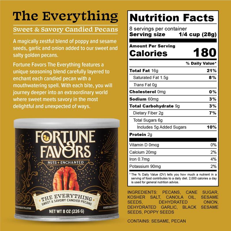 Fortune Favors Candied Pecans 8oz each- Sweet Salty Spicy Crunchy Nuts ...