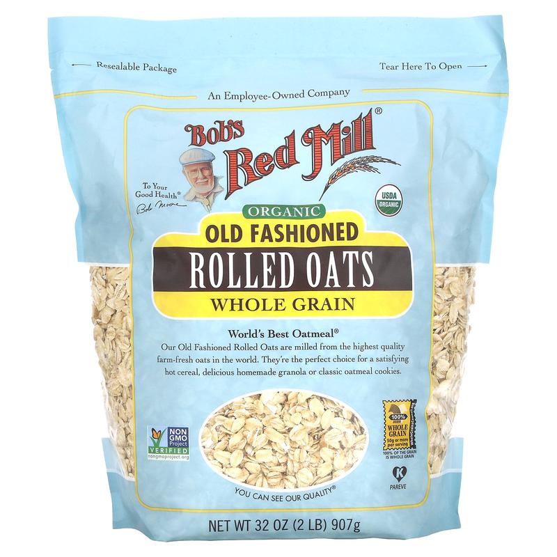 Bob's Red Mill Organic Old Fashioned Rolled Oats, Whole Grain, 32 oz ...
