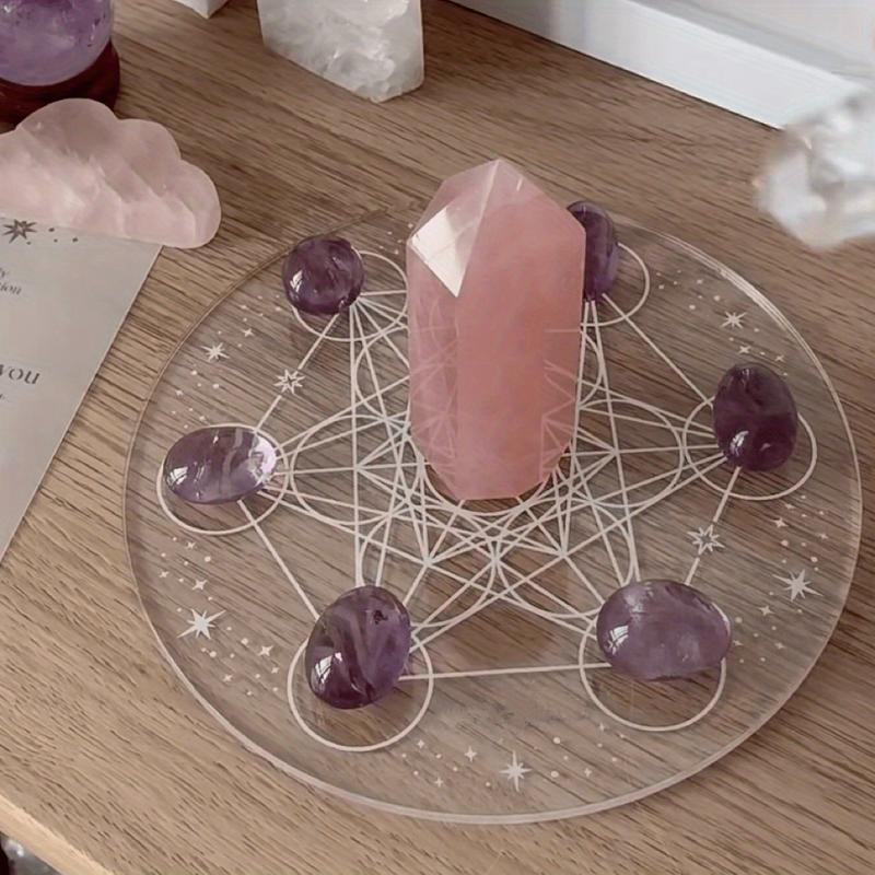 Seven Chakra Crystal Tray - Hexagonal Array Acrylic Tray for Reiki ...