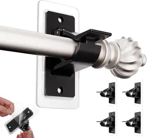 Upgrade No Drill Needed Curtain Rod Holder Brackets,2/4/6 Packs Self ...