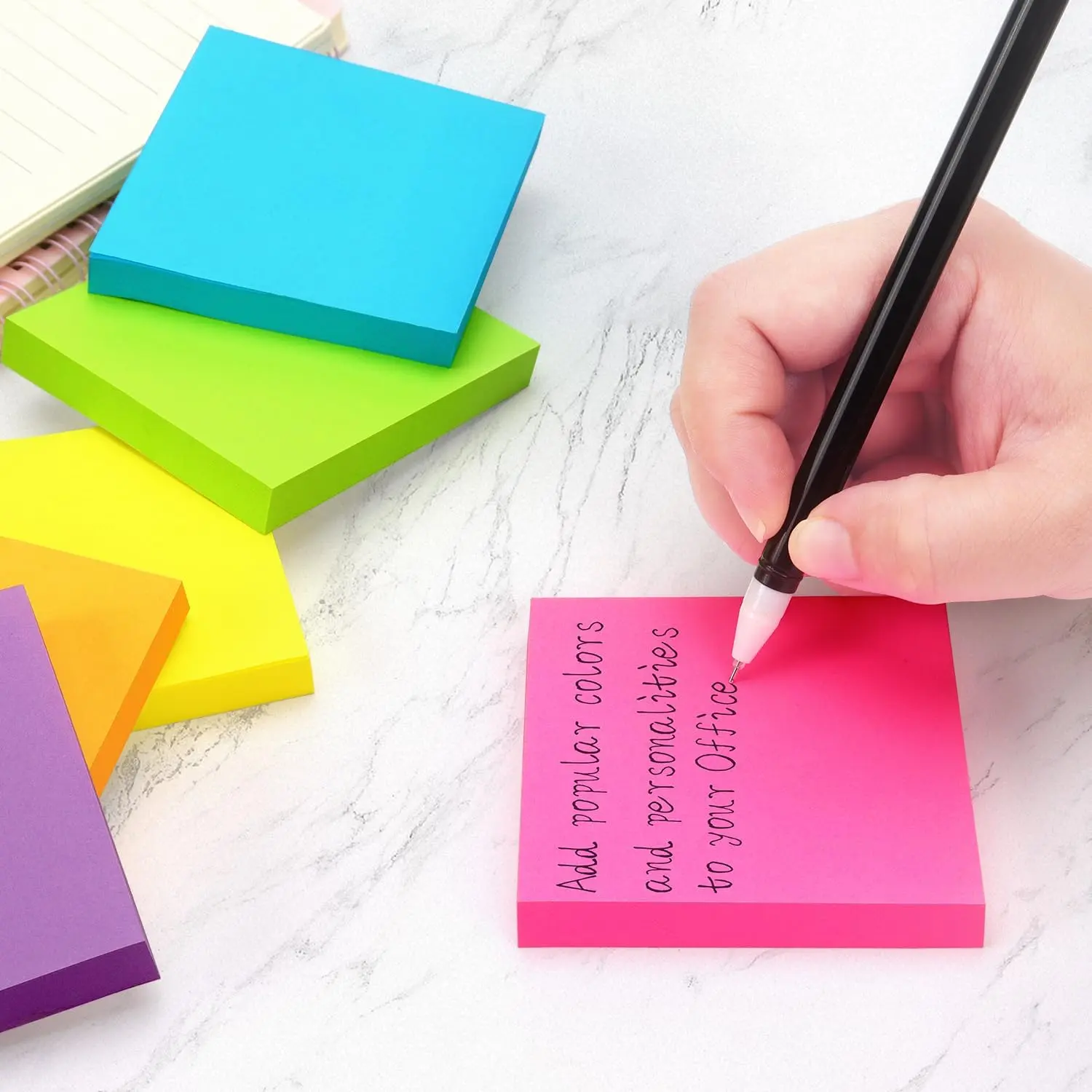 Sticky Notes 3X3 Pop up Self-Stick Notes Pads with 6 Bright Colors ...