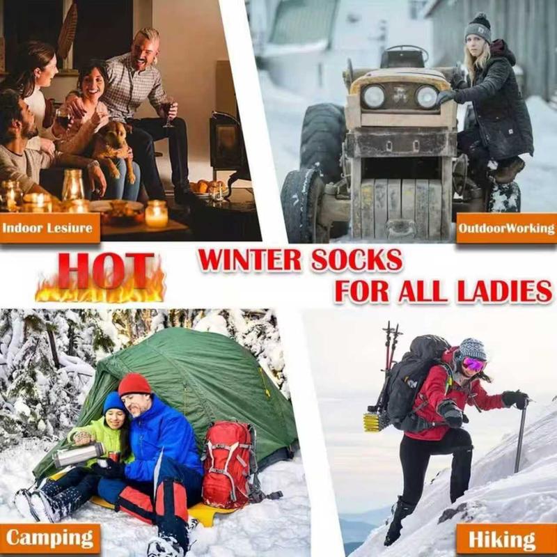 3/ 6/ 9/ 12 Pairs Women's Heated Winter Warm Thick Socks, Size 5-11 ...