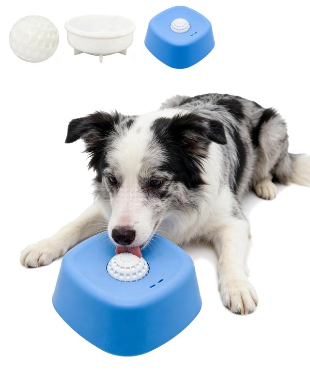 Slow-Feed Liquid Dog Bowls with Rolling Ball, Spill-Resistant Dog Lick ...