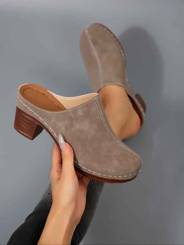 Women's High Heel Casual Trendy Sandals Half-Enclosed Toe Soft Sole ...