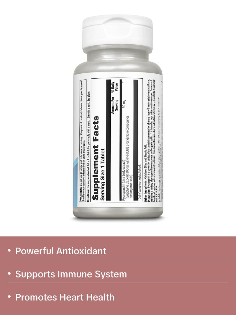 KAL Pycnogenol Tablets 50mg - Powerful Intoxicant - 60 Tablets Dietary ...