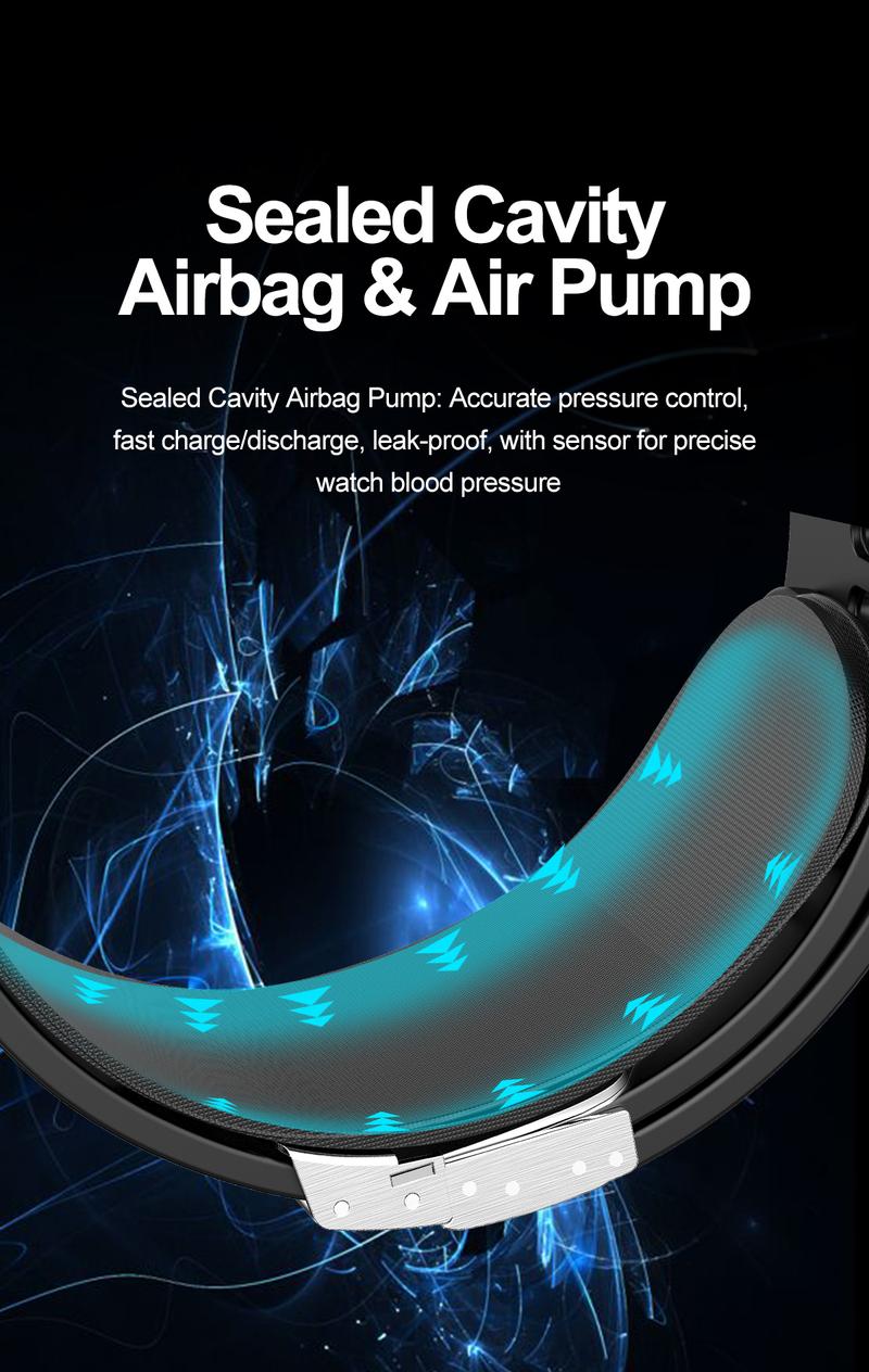 Health Smartwatch with Air-Pump Accurate Blood Pressure & ECG ...