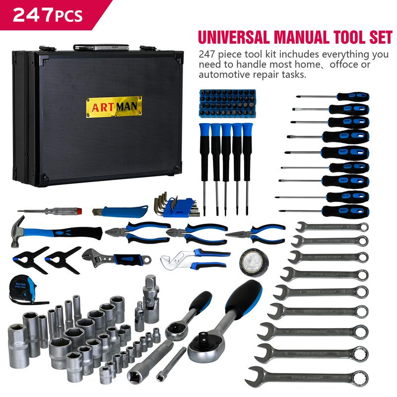 247 Piece General Home Tool Set, General Auto Repair Tool Set/Mechanic ...