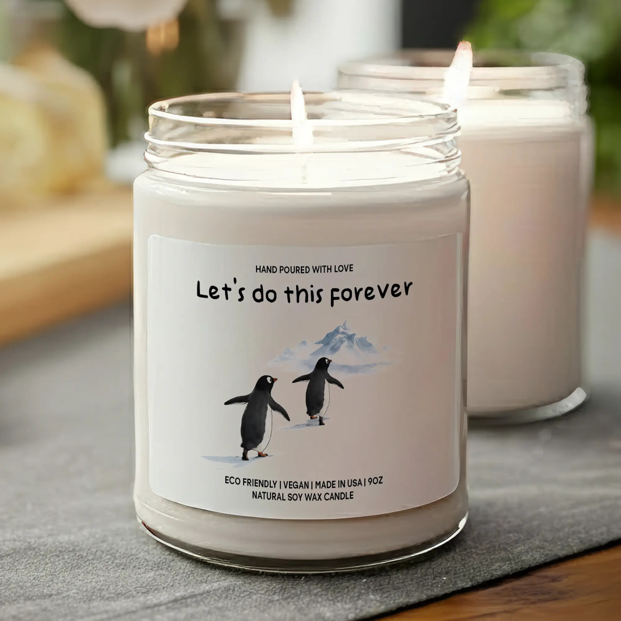 MAKEAGIFT Let's Do This Forever Candle, Penguin Couple, Cute Couple ...