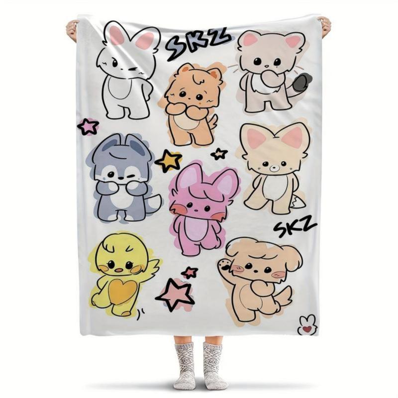 Soft Funny Throw Blanket Cozy Flannel K-POP Idol - Cartoon Design ...